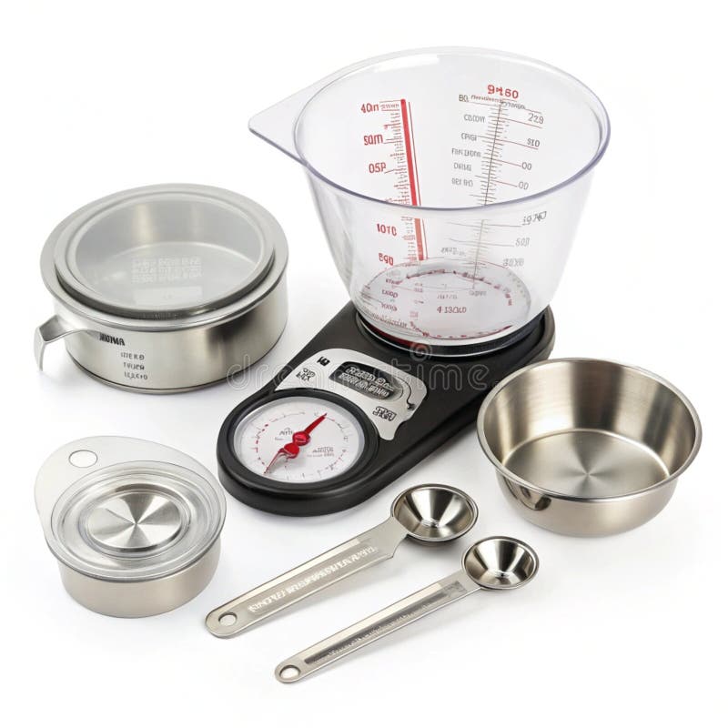 Kitchen Scale Tools Isolated on White Background Stock Illustration ...