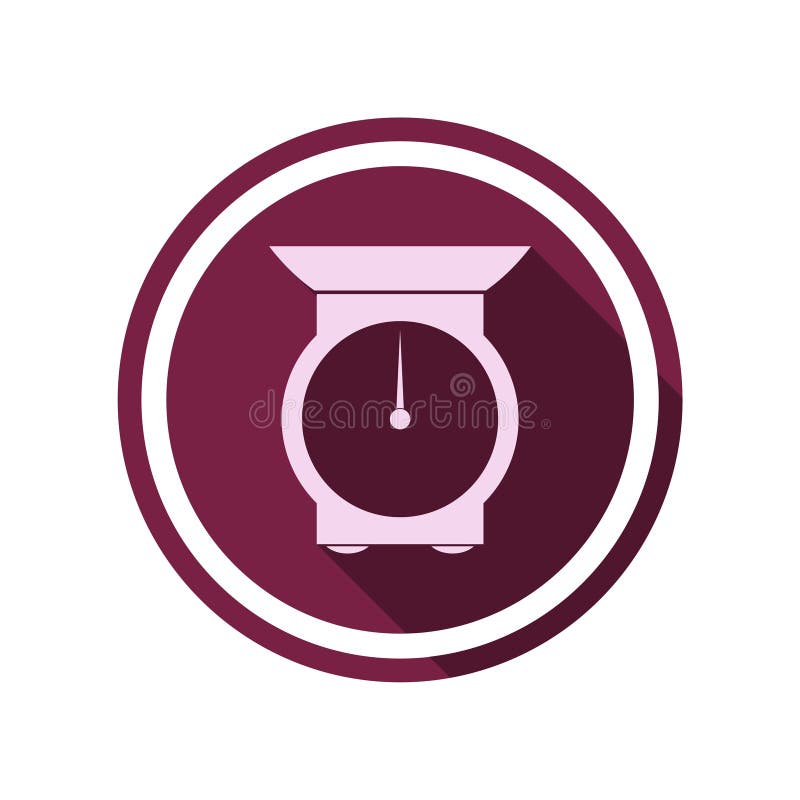 Kitchen Scales Icons Set with Long Shadow Stock Vector - Illustration ...