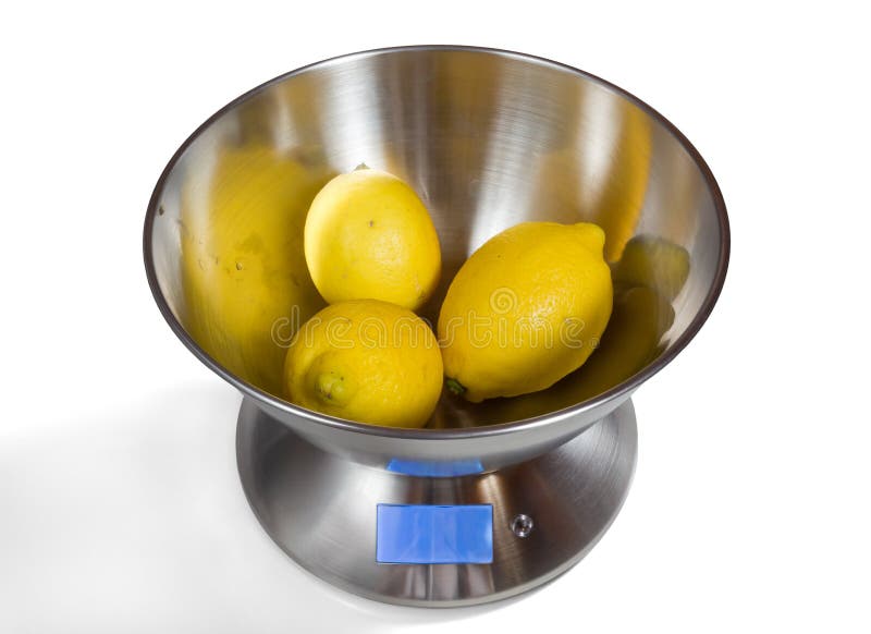 Kitchen Scales with Lemons stock photo. Image of cake - 108628540