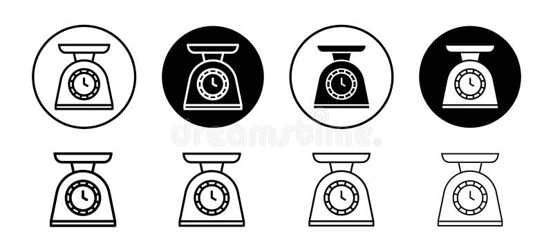 Kitchen Scales Vector Icon Set Collection. Kitchen Scales Outline Flat ...