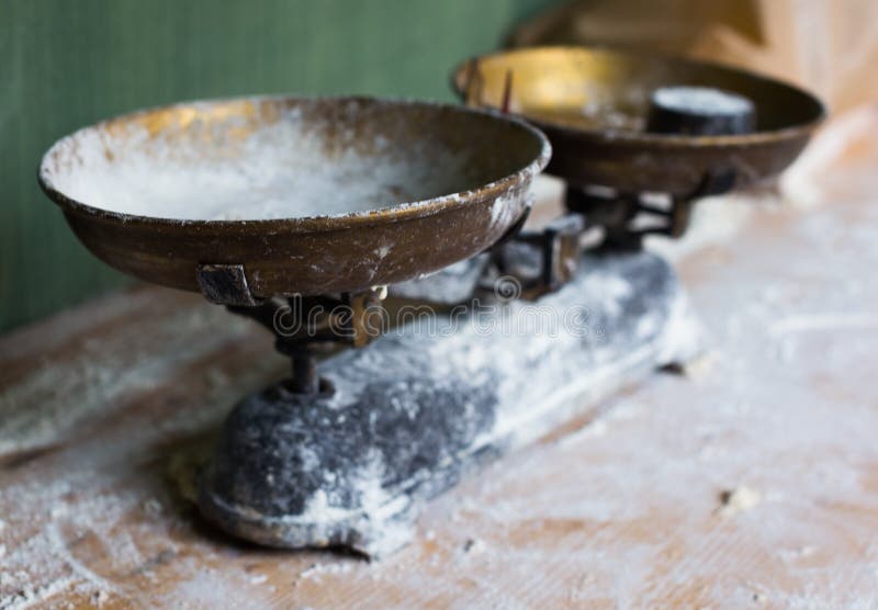 Kitchen Scales on Vintage Kitchen Stock Photo - Image of libra ...