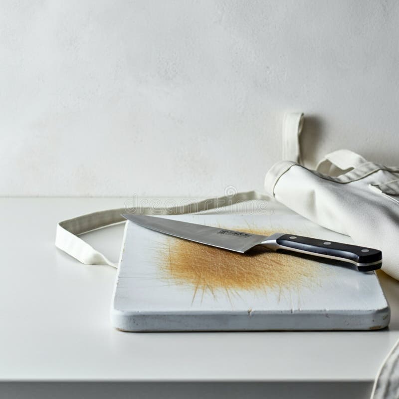A Kitchen Scene Featuring a Cutting Board with Visible Scratch Marks on ...