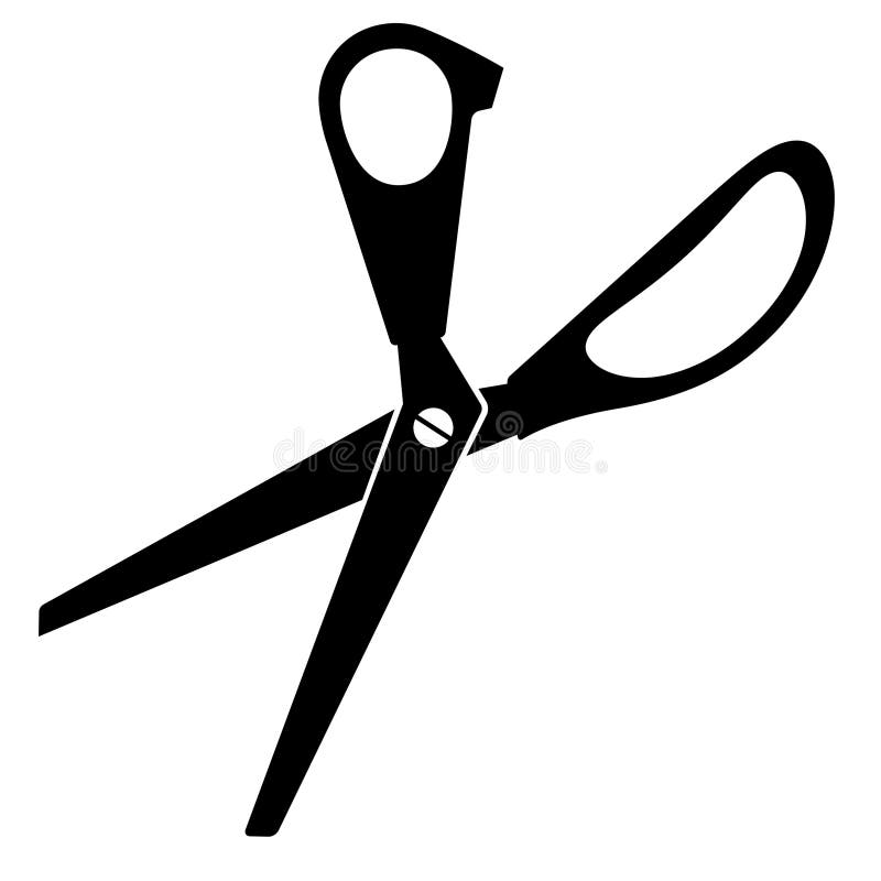 Kitchen Scissors Black Solid Silhouette Icon. Flat Vector Illustration ...