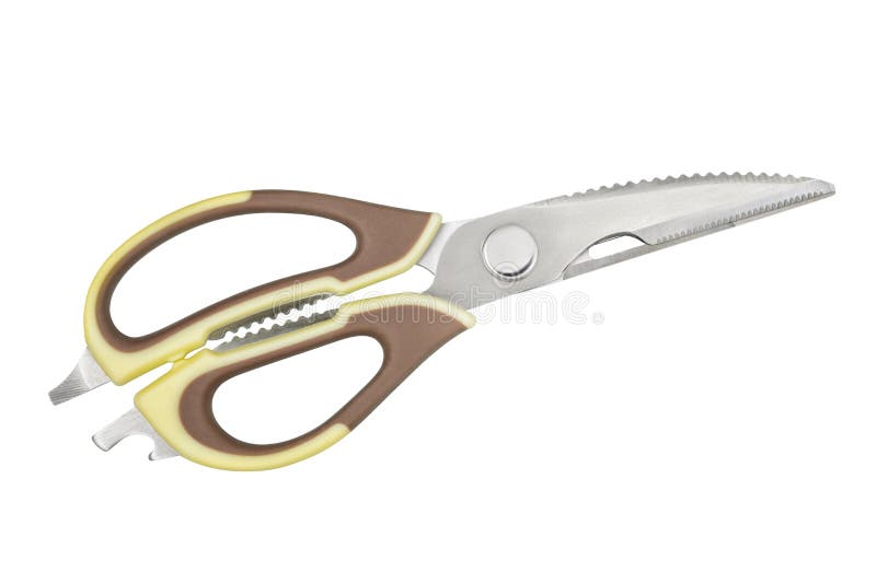 Kitchen Scissors Isolated on White Stock Image - Image of white ...