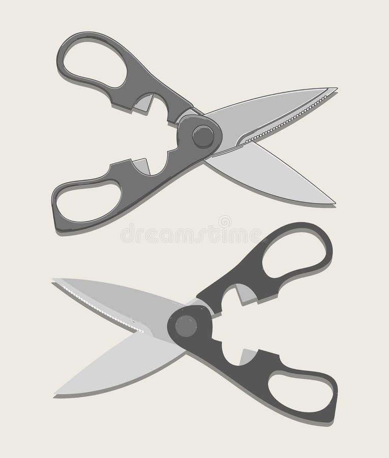 Kitchen scissors in hand stock vector. Illustration of kitchenware ...