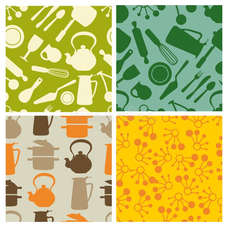 Seamless kitchen pattern stock vector. Illustration of cook - 17260928