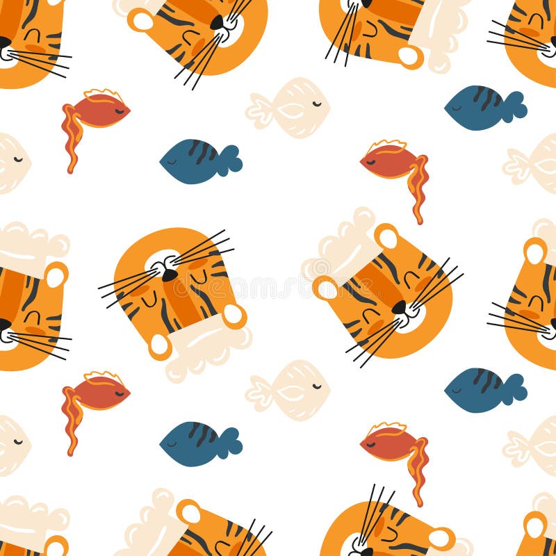 Tiger fish stock illustration. Illustration of humor, comic - 488415