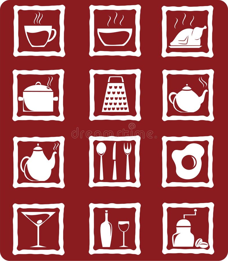 Retro Pattern with Kitchen Dishes for Breakfast Stock Vector ...