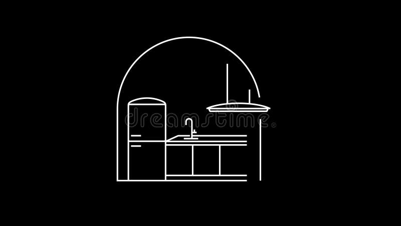 Kitchen Set with a Hood, Refrigerator, and Table with Pull-out Drawers ...