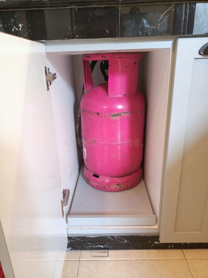 Kitchen Set Rack Gas Design Interior Stock Image - Image of interior ...