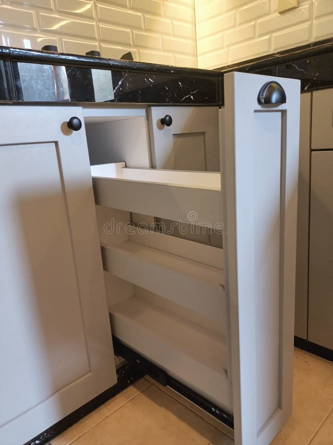 Kitchen Set Spice Rack Home Interior Design Interior Stock Photo ...