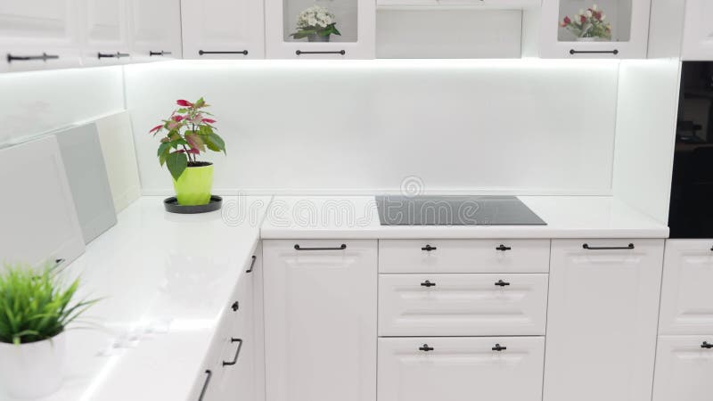 Kitchen Set. White Kitchen Set. a Plate with Lemons is Standing on the ...