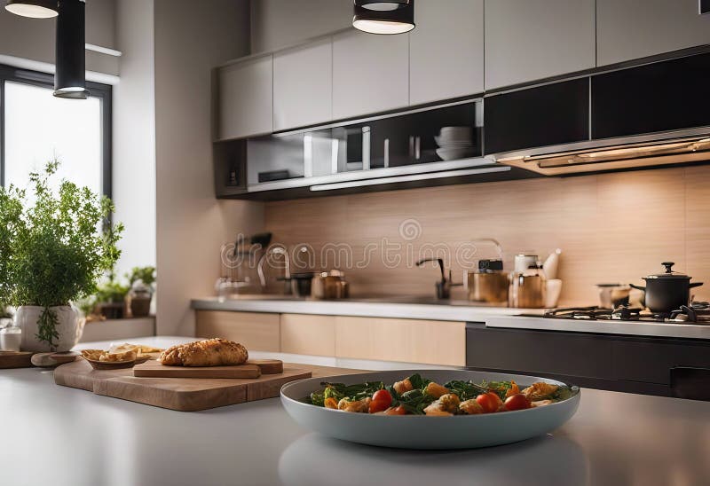 Kitchen Setting Stock PhotoKitchen Kitchen Counter Backgrounds Cooking ...