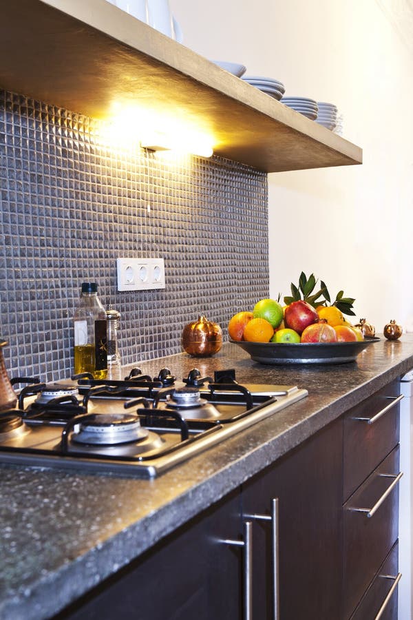 Modern kitchen stock image. Image of floor, cupboard - 25960681