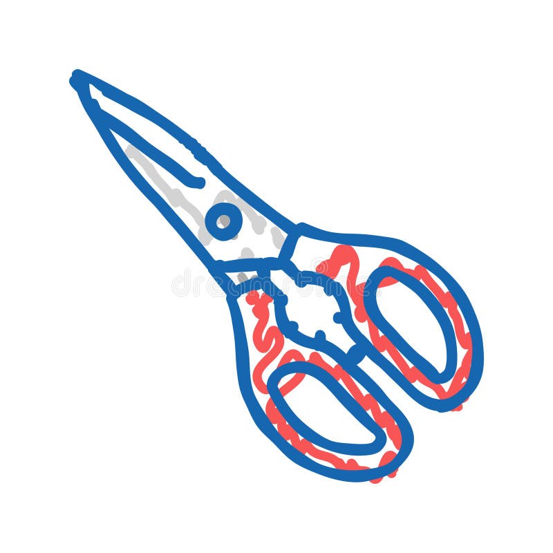 Kitchen Shears Kitchen Cookware Icon Doodle Illustration Stock Vector ...