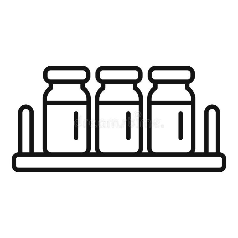 Kitchen Shelf Holding Three Spice Jars Icon Line Style Stock ...