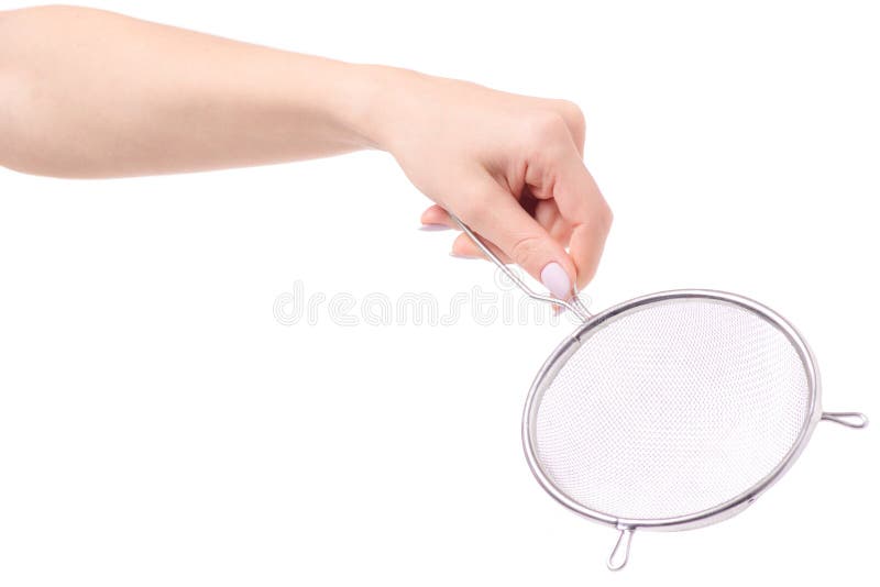 Kitchen Sieve in Female Hands Stock Image - Image of cooking ...