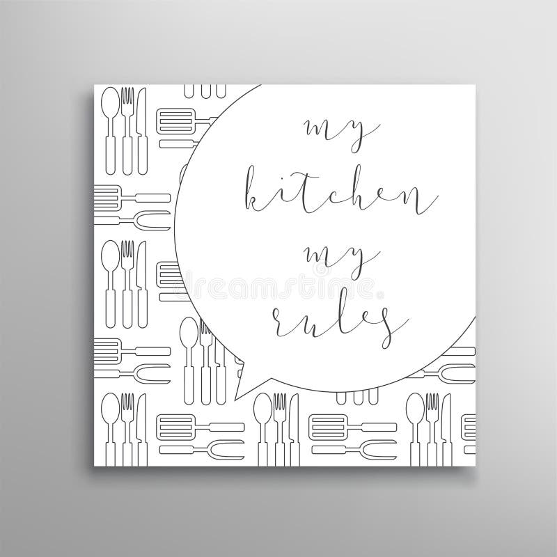 Kitchen sign template. stock vector. Illustration of equipment - 88556416