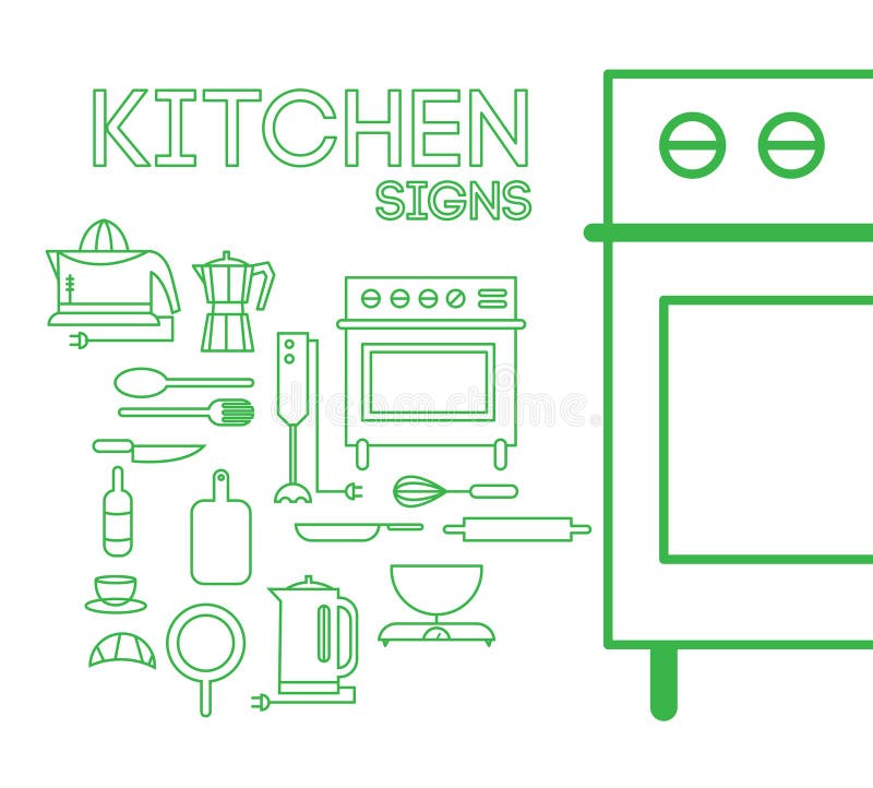 Kitchen signs stock vector. Illustration of isolated - 51163528