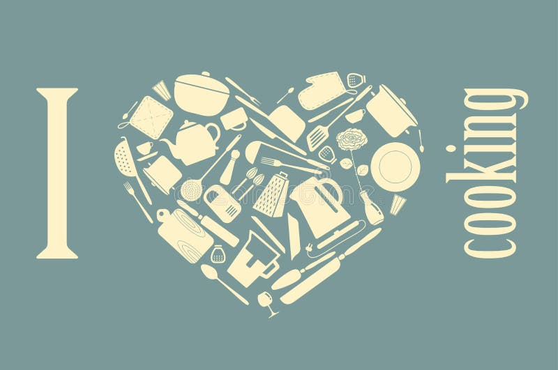 Kitchen Silhouette Set, Vector Pattern. Stock Vector - Illustration of ...