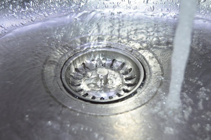 Kitchen Sink Clean and Running Water Stock Image - Image of bathroom ...