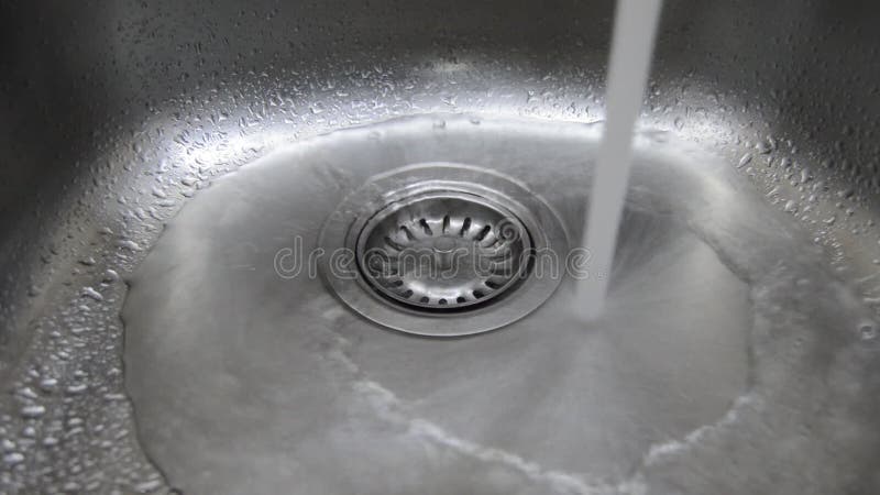 Kitchen Sink Clean and Running Water Stock Video - Video of clogging ...