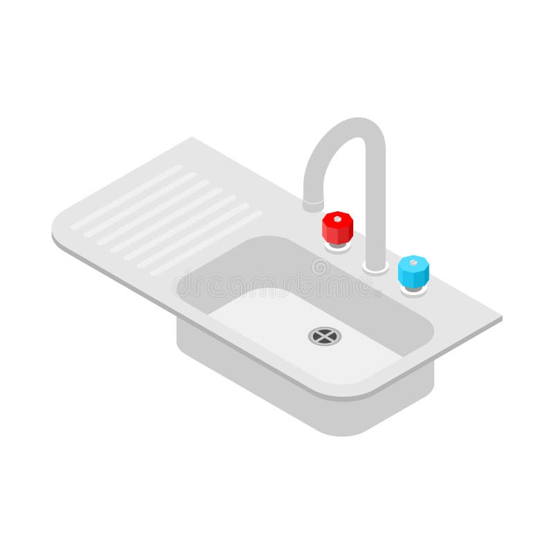 Kitchen Sink with Drainer. Vector Illustration Stock Vector ...