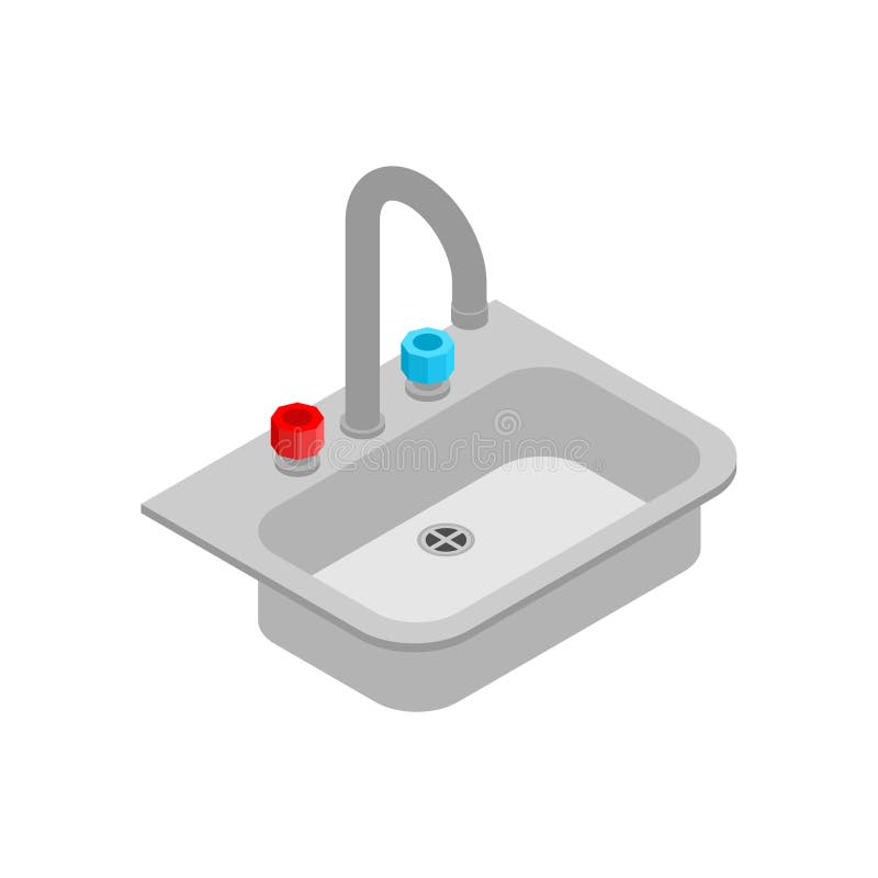 Kitchen Sink Isolated. Kitchenware Vector Illustration Stock ...