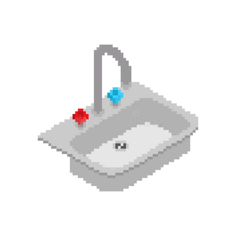 Kitchen Sink Pixel Art. 8 Bit Kitchenware Stock Vector - Illustration ...