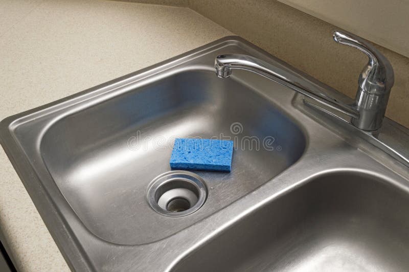 Kitchen Sink with Sponge stock photo. Image of abstract - 37859558