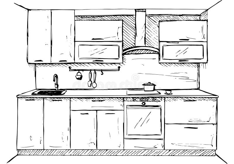 Hand Drawn Kitchen Plan Stock Illustrations – 490 Hand Drawn Kitchen ...