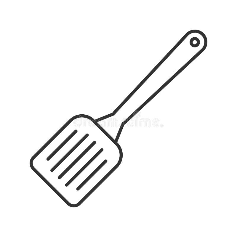 Kitchen Spatula Linear Icon Stock Vector - Illustration of outline ...