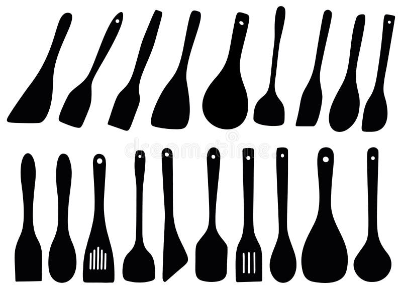 Kitchen Spatulas in the Set Stock Vector - Illustration of kitchen ...