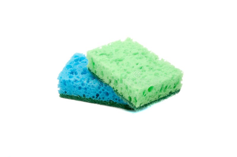 Kitchen Sponge for Dish Isolated Stock Image - Image of kitchen ...