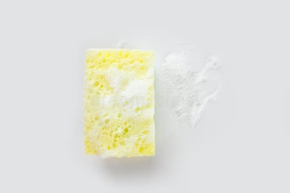Kitchen Sponge with Foam on a White Stock Photo - Image of spring ...
