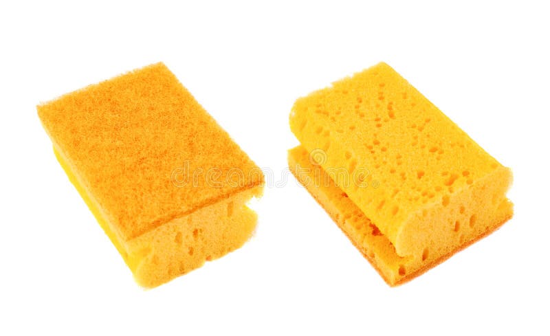 Kitchen Sponge Front and Back View Stock Image - Image of background ...