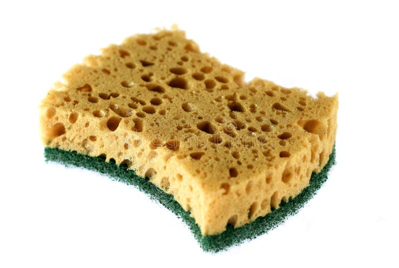 Kitchen Sponge Isolated on a White Stock Image - Image of cleaning ...