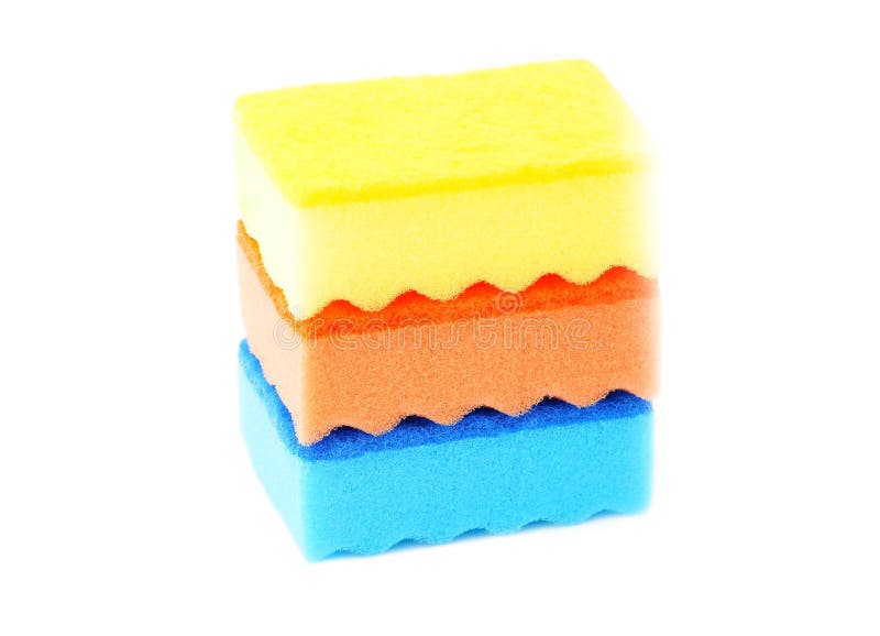 Kitchen sponge on white stock image. Image of detergent - 150267475