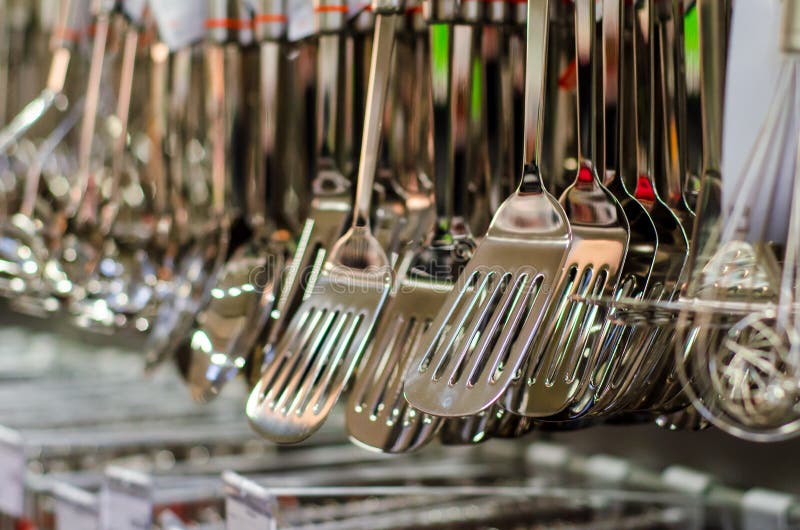 Kitchen Staff for Sale in the Store Stock Image - Image of nonstick ...