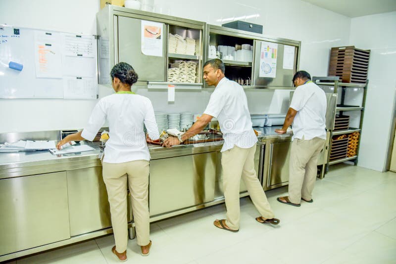 Kitchen Staff Team in Uniform Doing Their Work Editorial Stock Photo ...