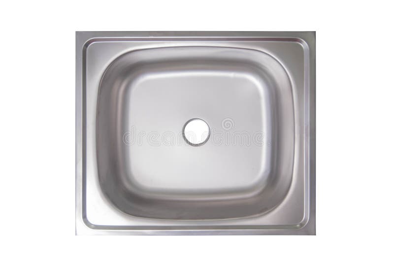 Kitchen Stainless Steel Sink Isolated on White Background Stock Photo ...