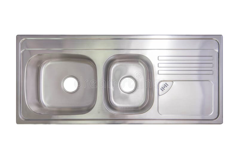 Kitchen Stainless Steel Sink Isolated on White Background Stock Image ...
