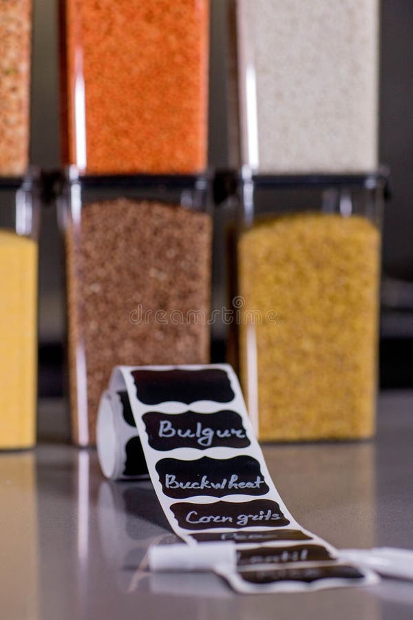 Kitchen Storage Organization Use Plastic Case. Placing and Sorting Food ...