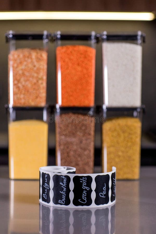 Kitchen Storage Organization Use Plastic Case. Placing and Sorting Food ...