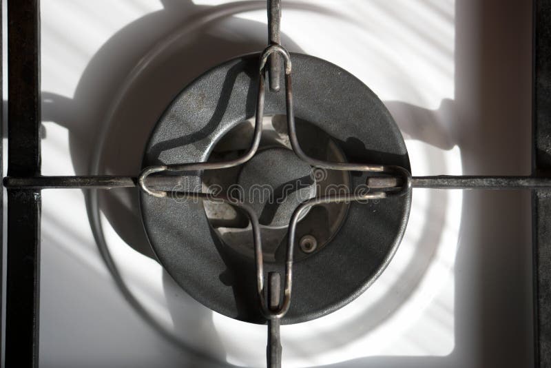 Kitchen Stove Cook. Panel from Steel with Gas Burner Stock Photo ...