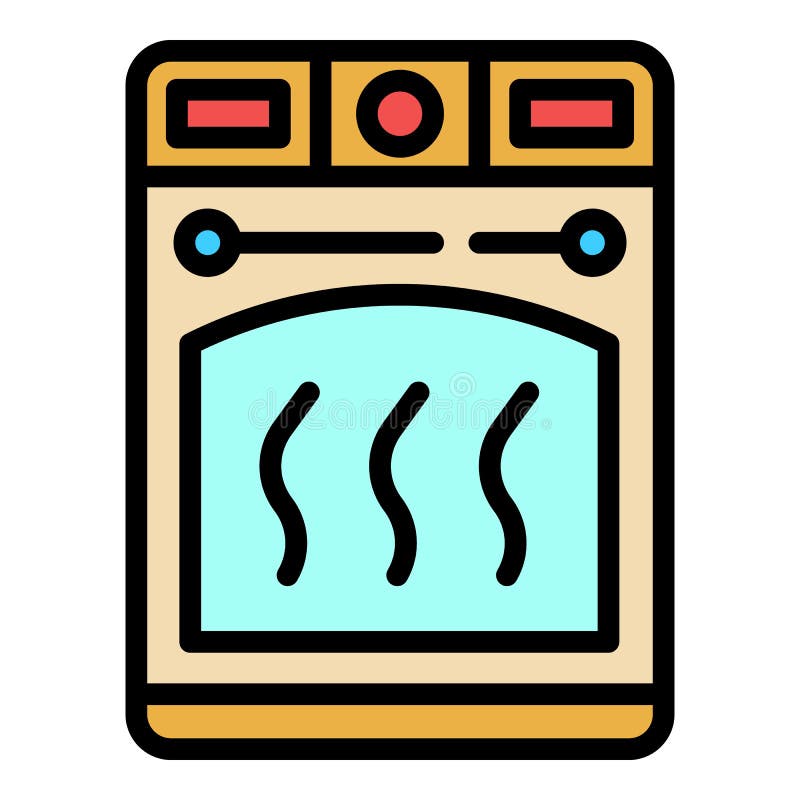 Kitchen Stove Gas Icon Color Outline Vector Stock Vector - Illustration ...