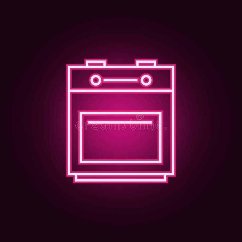 Kitchen Stove Icon. Elements of Web in Neon Style Icons Stock ...