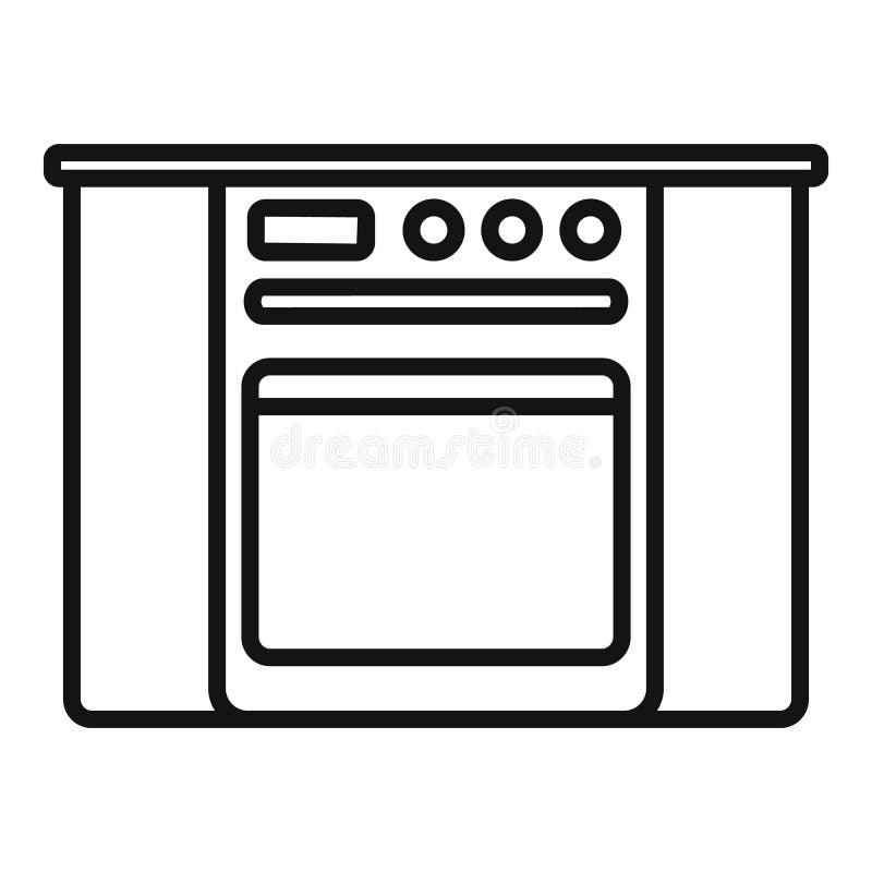 Kitchen Stove Icon Outline Vector. Interior Design Stock Illustration ...