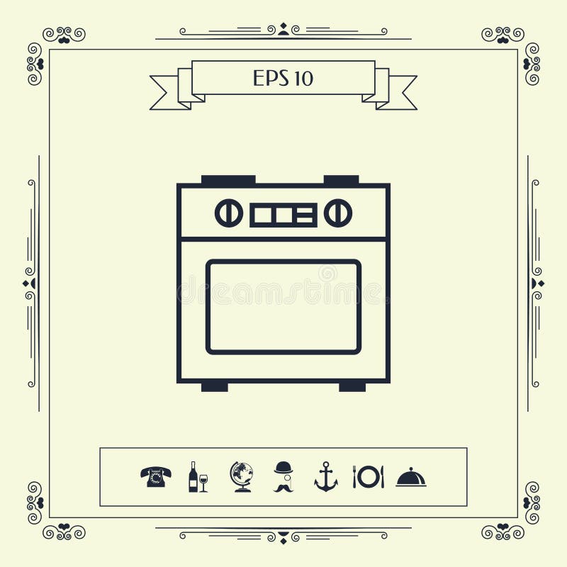 Kitchen stove linear icon stock vector. Illustration of meal - 123207339