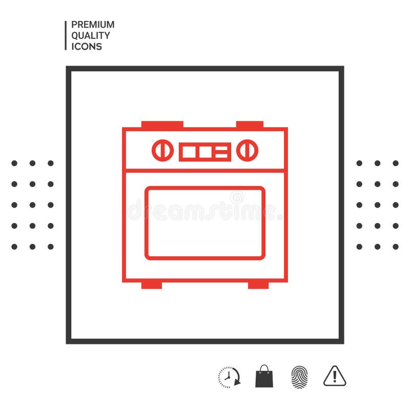 Kitchen stove linear icon stock vector. Illustration of meal - 116364323